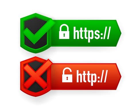 Premium Vector And HTTPS Protocols Safe Web Surfing And Data Encryption Browser Address