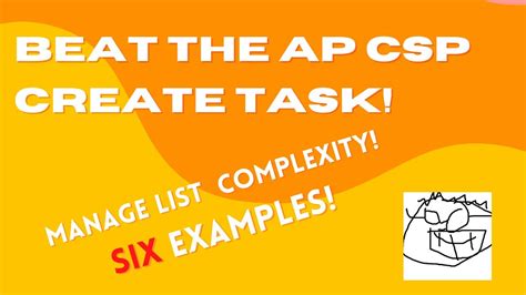 Beat The AP CSP Create Task Managing The Complexity Of Lists With SIX