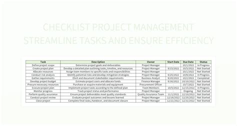 checklist project management streamline tasks and ensure efficiency