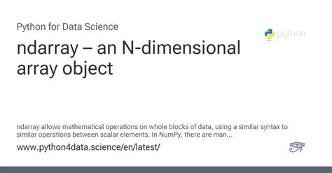 Ndarray An N Dimensional Array Object Python For Data Science