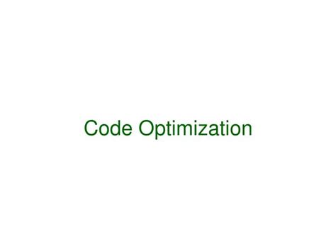 PPT Code Optimization PowerPoint Presentation Free Download ID