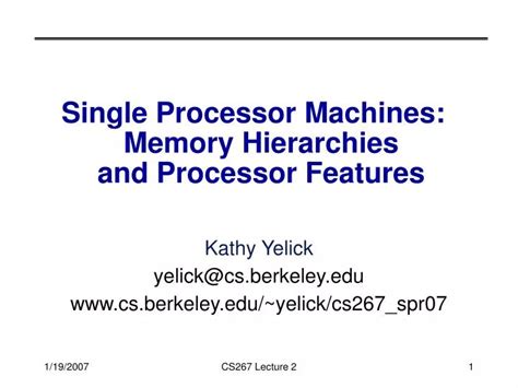 Ppt Single Processor Machines Memory Hierarchies And Processor Features Powerpoint