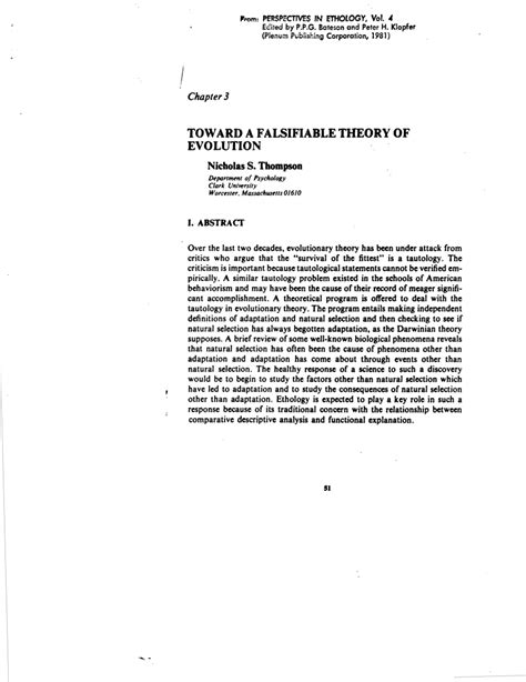 Pdf Toward A Falsifiable Theory Of Evolution