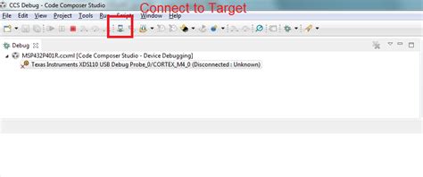 how to connect a running msp432 with xds100v3 in ccs6 1 1 msp low