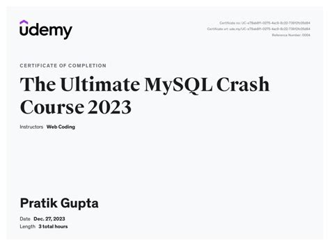 Completed Sql Course On Udemy Pratik Gupta Posted On The Topic Linkedin