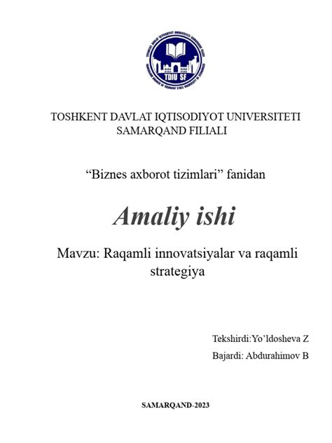15 Amaliy Ish Pdf 15 Amaliy Ish Pdf