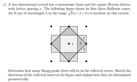 Solved C A Two Dimensional Crystal Has A Monatomic Basis