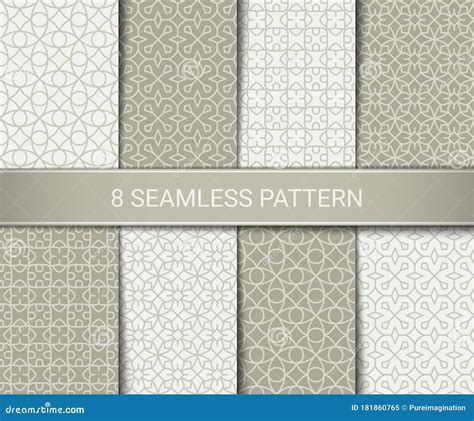 Set Of Abstract Geometric Seamless Patterns Artwork Stock Vector Illustration Of Floral East