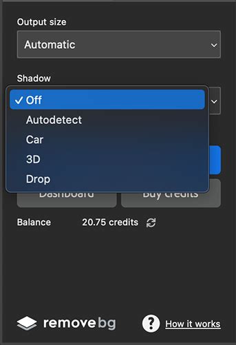 how to use the ai shadow feature with the photoshop plugin remove bg