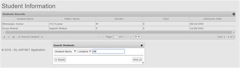 Searching In Jqgrid Using Mvc