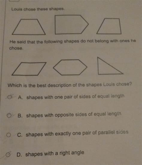 Solved Louis Chose These Shapes He Said That The Following Shapes Do