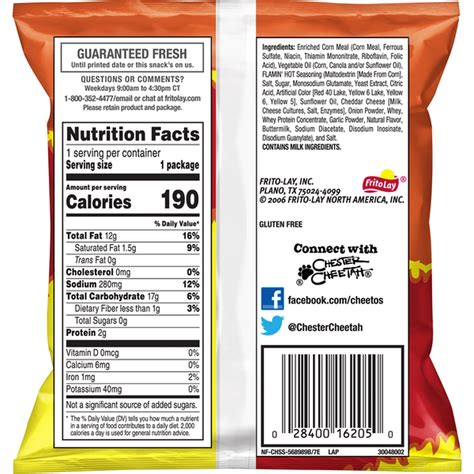 Cheetos Crunchy Flamin Hot Cheese Flavored Snacks 2 1 Or 59 Ea
