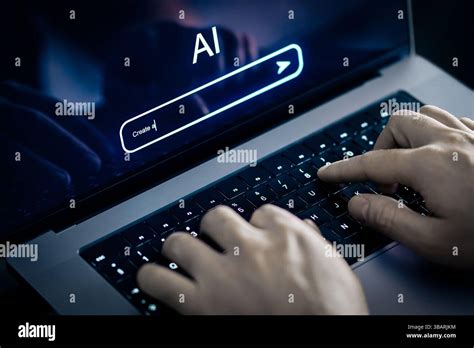 Ai Prompt To Generate Content Or Text With Laptop And Artificial Intelligence Using Image
