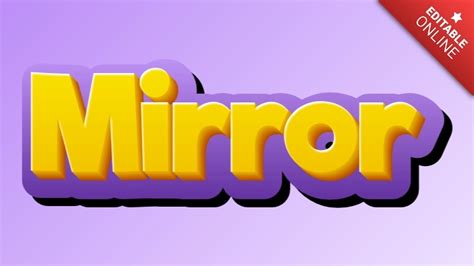 Mirror Yellow Purple 3d Text Effect Generator