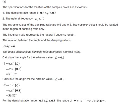 solved a closed loop control system transfer function t s has two