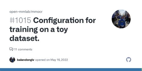 Configuration For Training On A Toy Dataset Issue Open Mmlab Mmocr GitHub