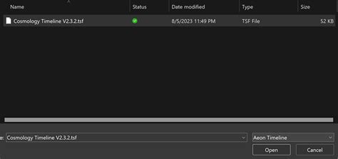 Tsf Files Wont Load When Opened Bug Reports Aeon Timeline