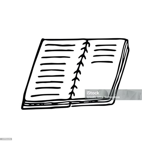 낙서 스타일로 그려진 노트 손으로 나선형 반지에 노트북 운동 책 스칸디나비아 간단한 흑백 단일 요소 아이콘 스티커 교육에 대한 스톡 벡터 아트 및 기타 이미지 Istock