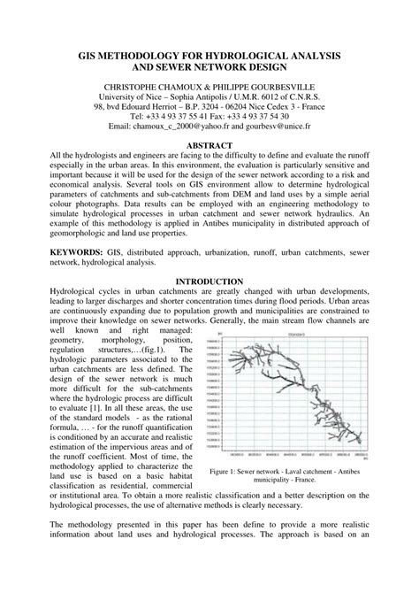 Pdf Gis Methodology For Hydrological Analysis And Sewer Network Design