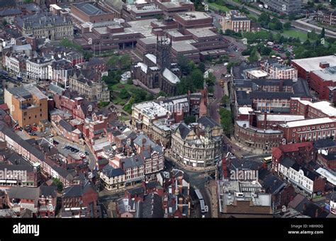 An Aerial View Of Wolverhampton City Centre At Junction Of Lichfield