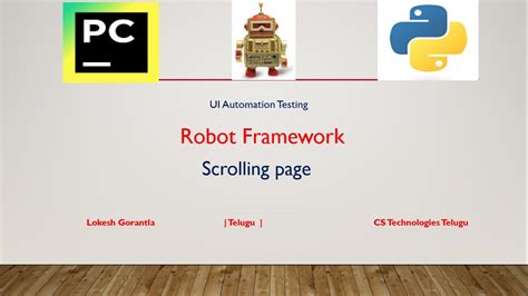 Python Robot Framework Part 17 Scrolling Page Using Javascript