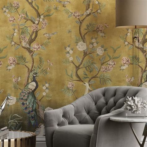 Feathr Mural Wallpaper Kubla Khan Saffron