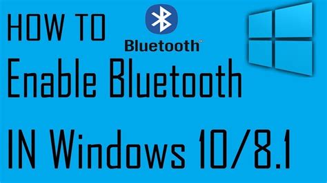 Windows 10 How To Enable Bluetooth Youtube
