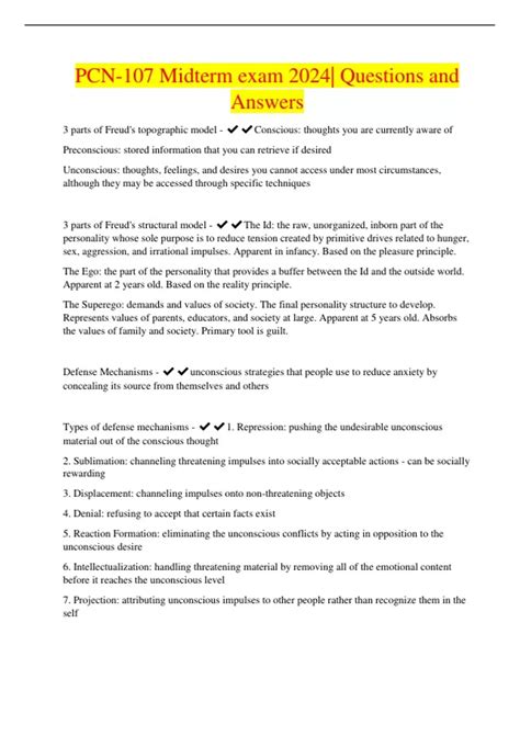 PCN 107 Midterm Exam 2024 Questions And Answers PCN 107 Stuvia US