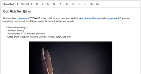 quill a rich text wysiwyg editor with an api text editor text editor