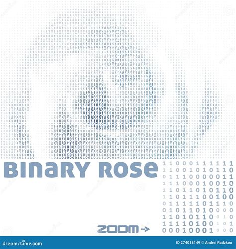 Binary Code Rose By Ones And Zeros Digital Vector Graphic Art Stock
