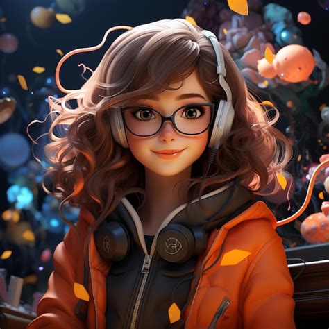 Premium Ai Image Beautiful Girl With Glasses