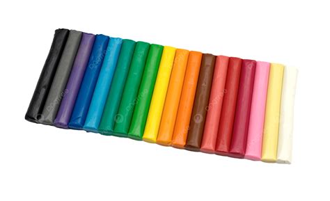 Colorful Plasticine Set In White Background Isolation Modeling Texture