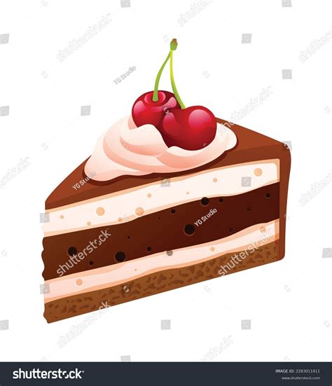 Chocolate Cake Slice Cartoon