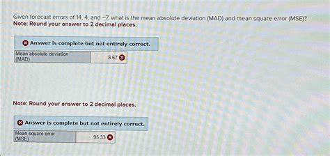 solved given forecast errors of 14 4 ﻿and 7 ﻿what is