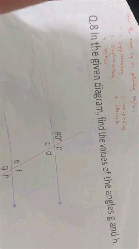 Q 8 In The Given Diagram Find The Values Of StudyX