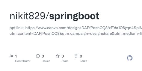 Github Nikit829springboot Ppt Link Design