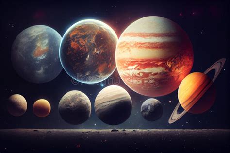 Solar System And Space Objects Ai Generated Stock Illustration