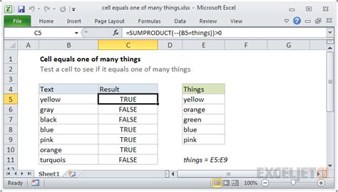 cell equals one of many things excel formula exceljet