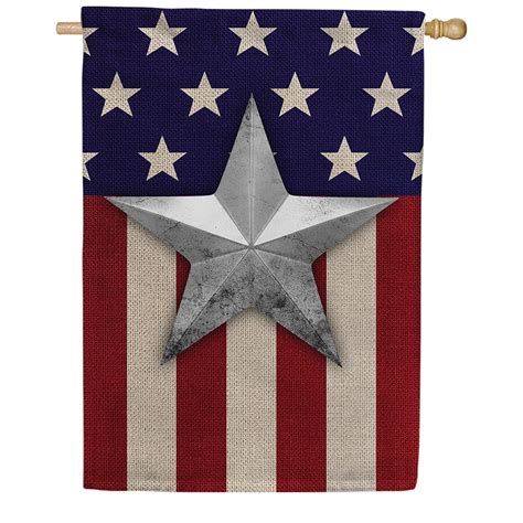 America Forever Silver Star Flag House Flag 28 X 40 Inch Double Sided