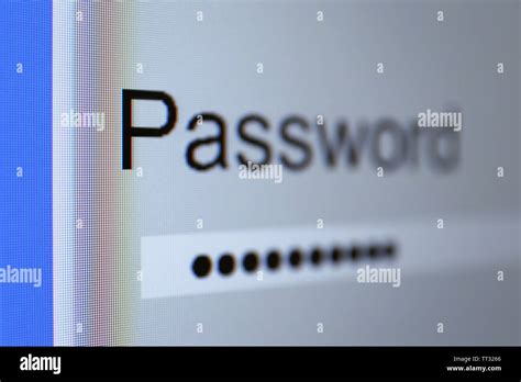 Password On Monitor Screen Stock Photo Alamy