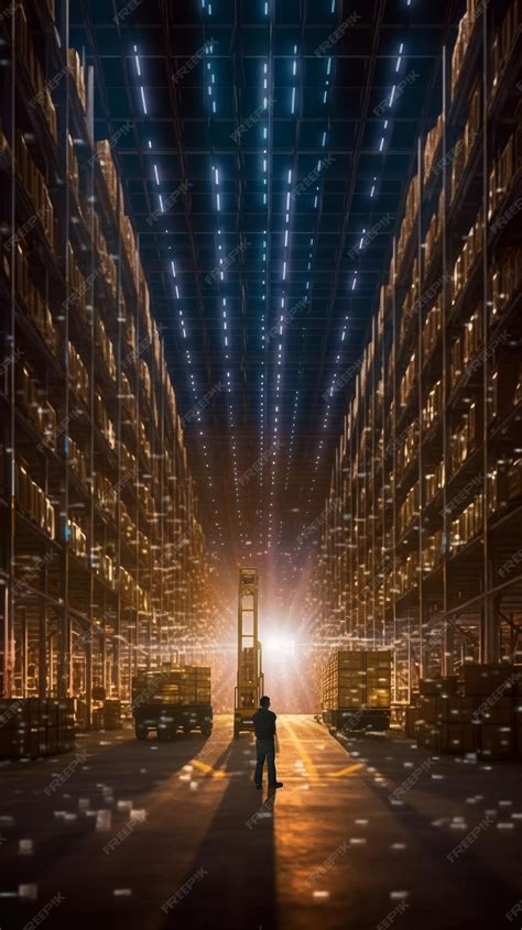 Premium Ai Image The Futuristic Future Of Warehousing And Logistics