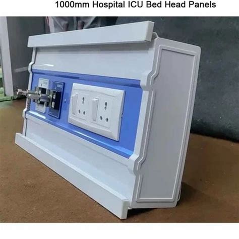 Blue And White Rectangular 1000mm Hospital Icu Bed Head Panels 5 Feet