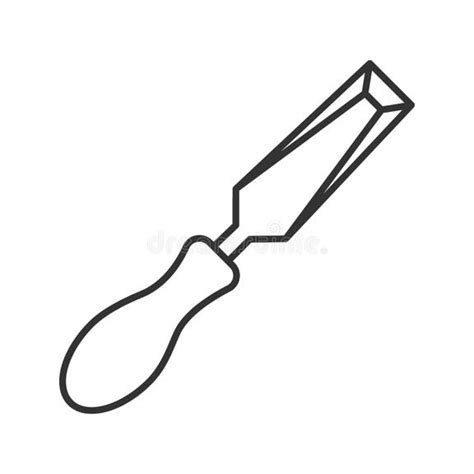 Chisel Linear Icon Stock Illustration Illustration Of Construction 167657110