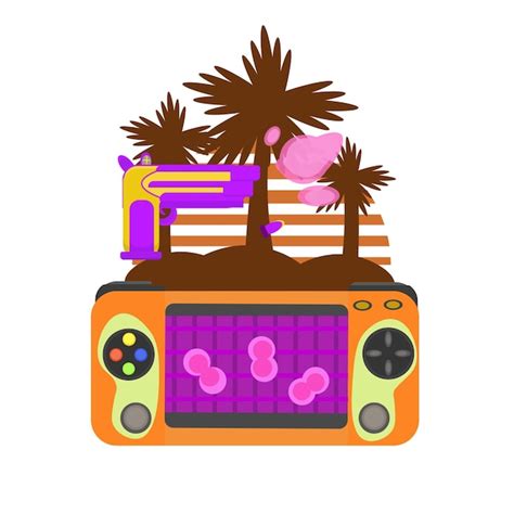 게임 콘솔 복고 그림 프리미엄 벡터