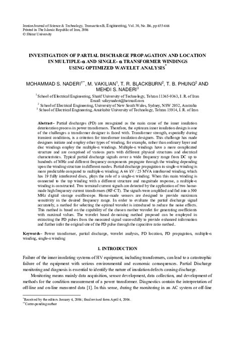 Pdf Investigation Of Partial Discharge Propagation And Location In
