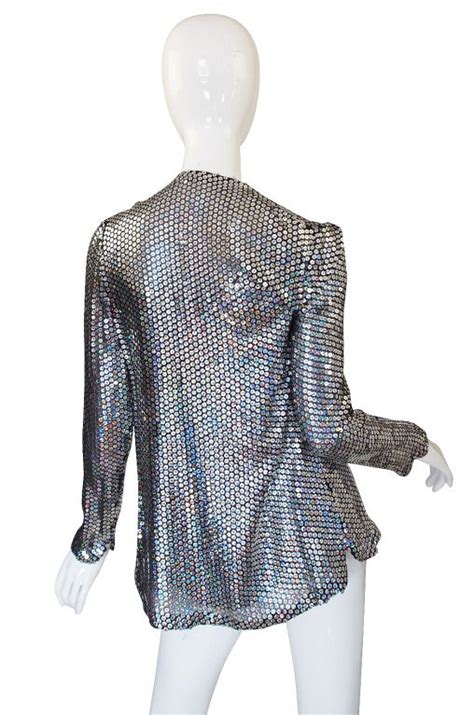 1970s Halston Silver Sequin Tank And Jacket At 1stdibs