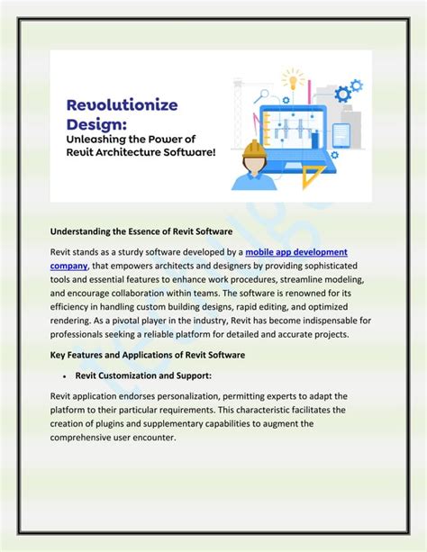 Revit Architecture Software Transforming Design And Collaboration In Construction Pdf