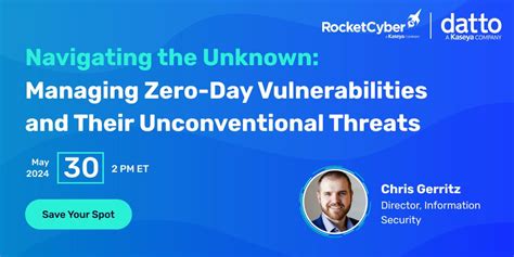 Learn About Zero Day Vulnerabilities From Datto And Rocketcyber Steve Sloan Posted On The