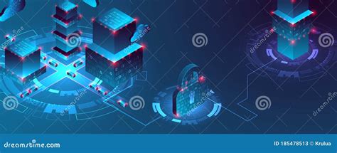 Isometric Big Data Flow Processing Concept Cloud Database Abstract