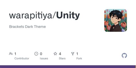 GitHub Warapitiya Unity Brackets Dark Theme